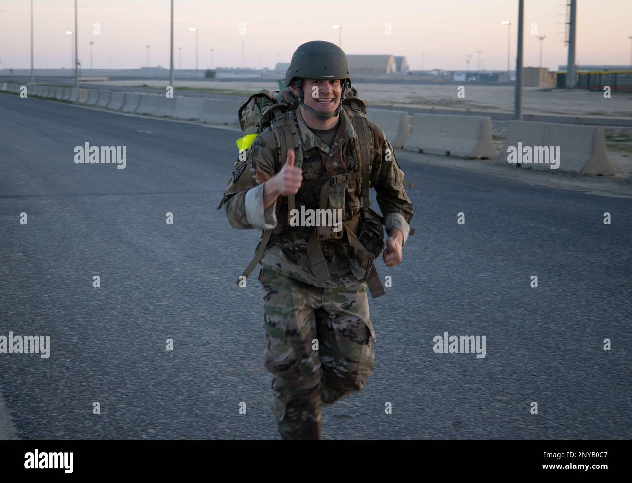 U.S. Army Reserve Soldier conducts a pre-assessment ruck march on Camp ...