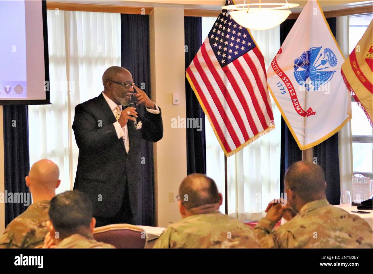 Guest speaker Marcus Gentry gives his presentation about Martin Luther ...