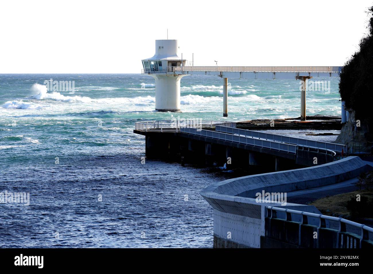 A picture shows an underwater observation tower at Katsuura Undersea ...