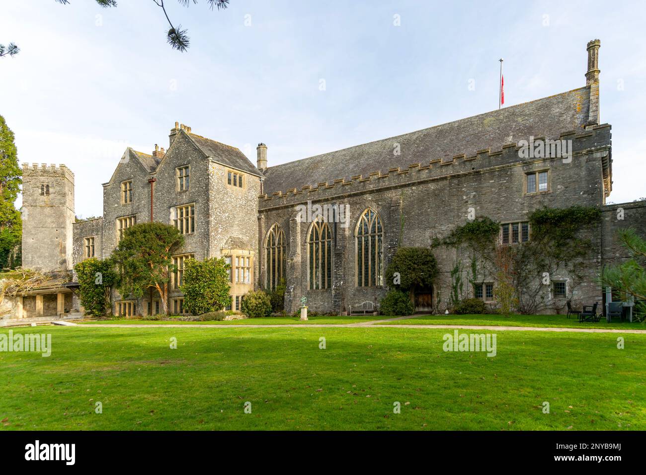 Medieval Great Hall building, Dartington Hall estate, south Devon ...