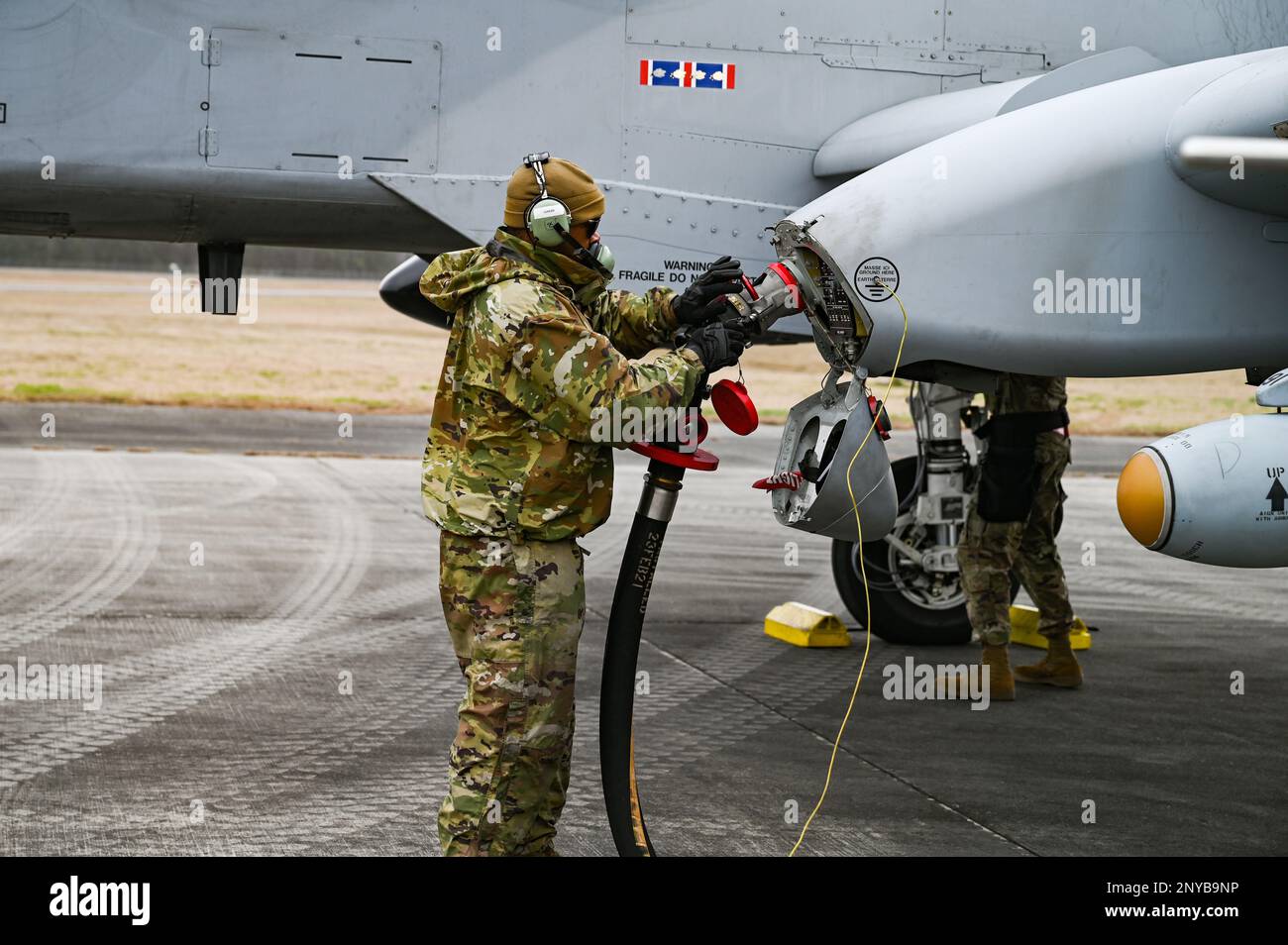 A U.S. Air Force crew chief from the 175th Maintenance Group, Maryland ...