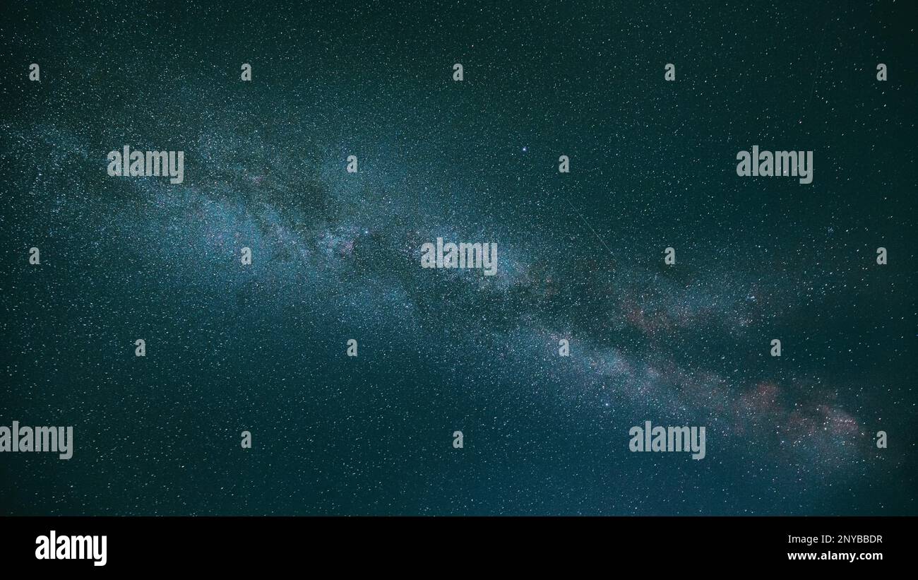 Natural Real Night Sky Stars With Milky Way Galaxy. Amazing Bright ...