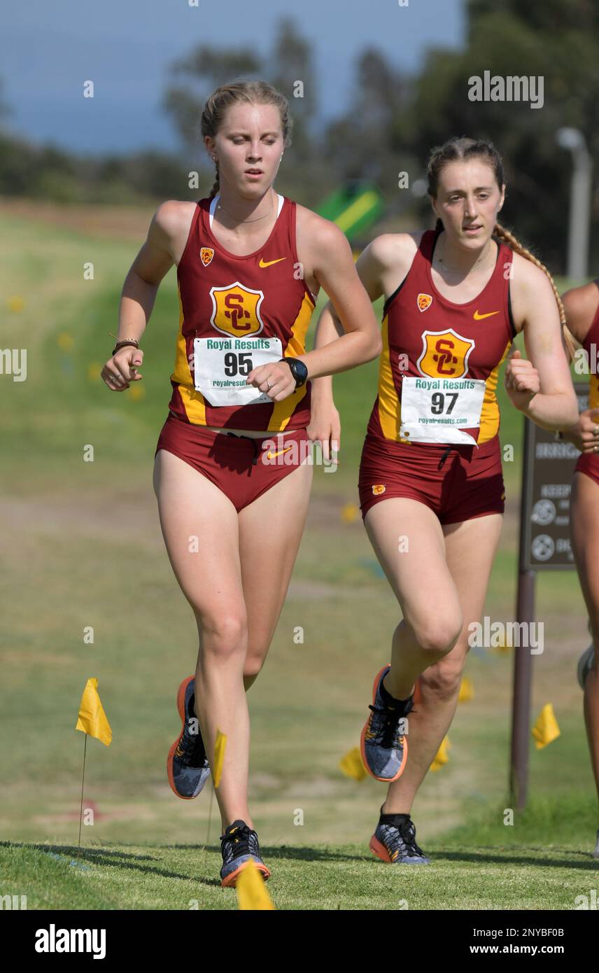 Jennifer Daly (95) and Rachel Glynn (97) of Southern California run in ...