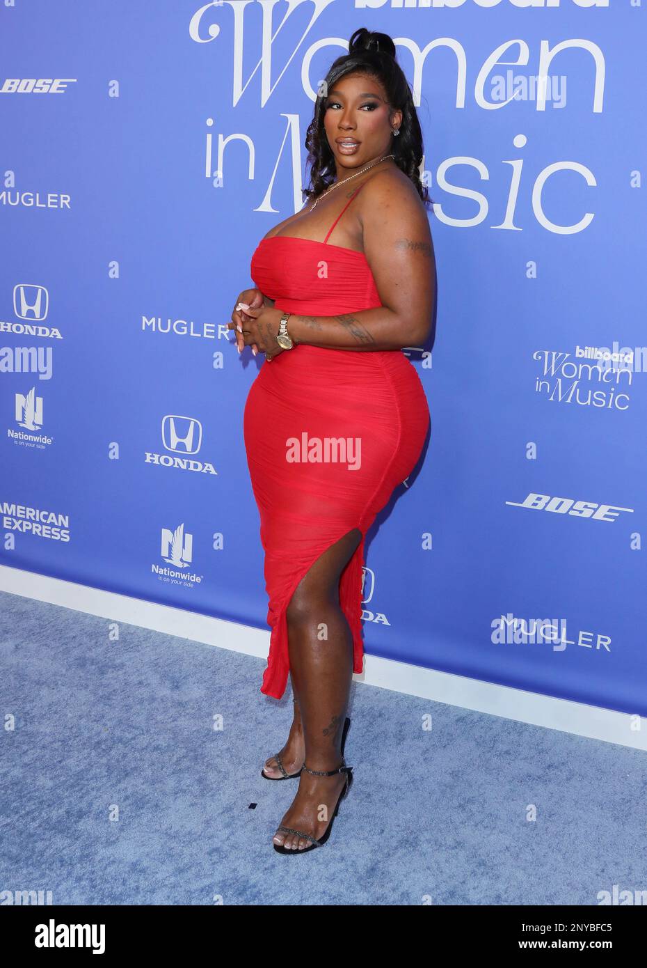 Bee-B arrives at The 2023 Billboard Women in Music Awards held at The ...
