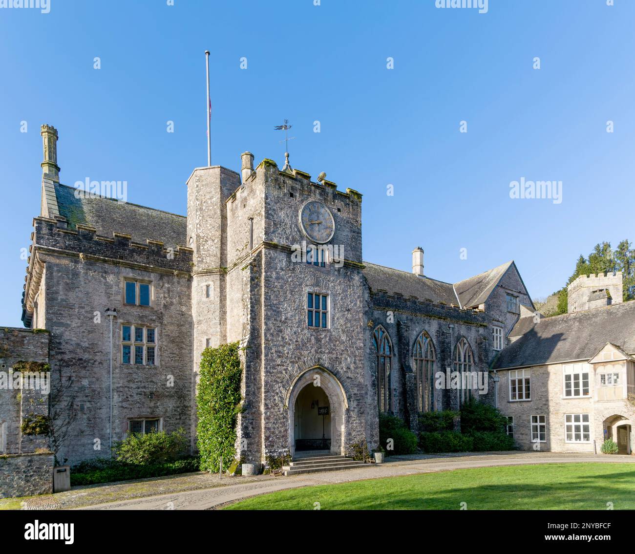 Historic medieval buildings of the Great Hall, Dartington Hall estate ...