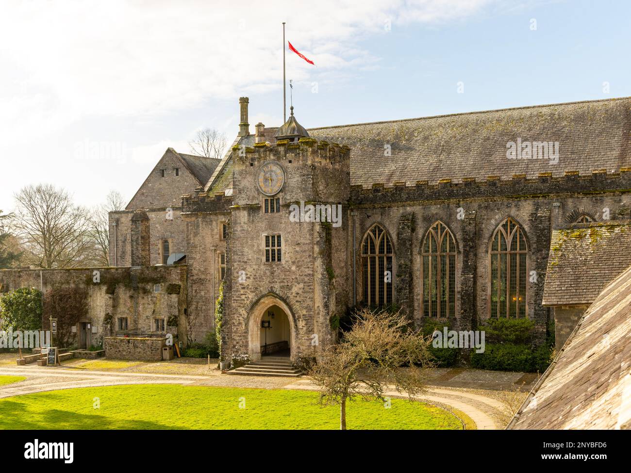 Historic medieval buildings of the Great Hall, Dartington Hall estate ...