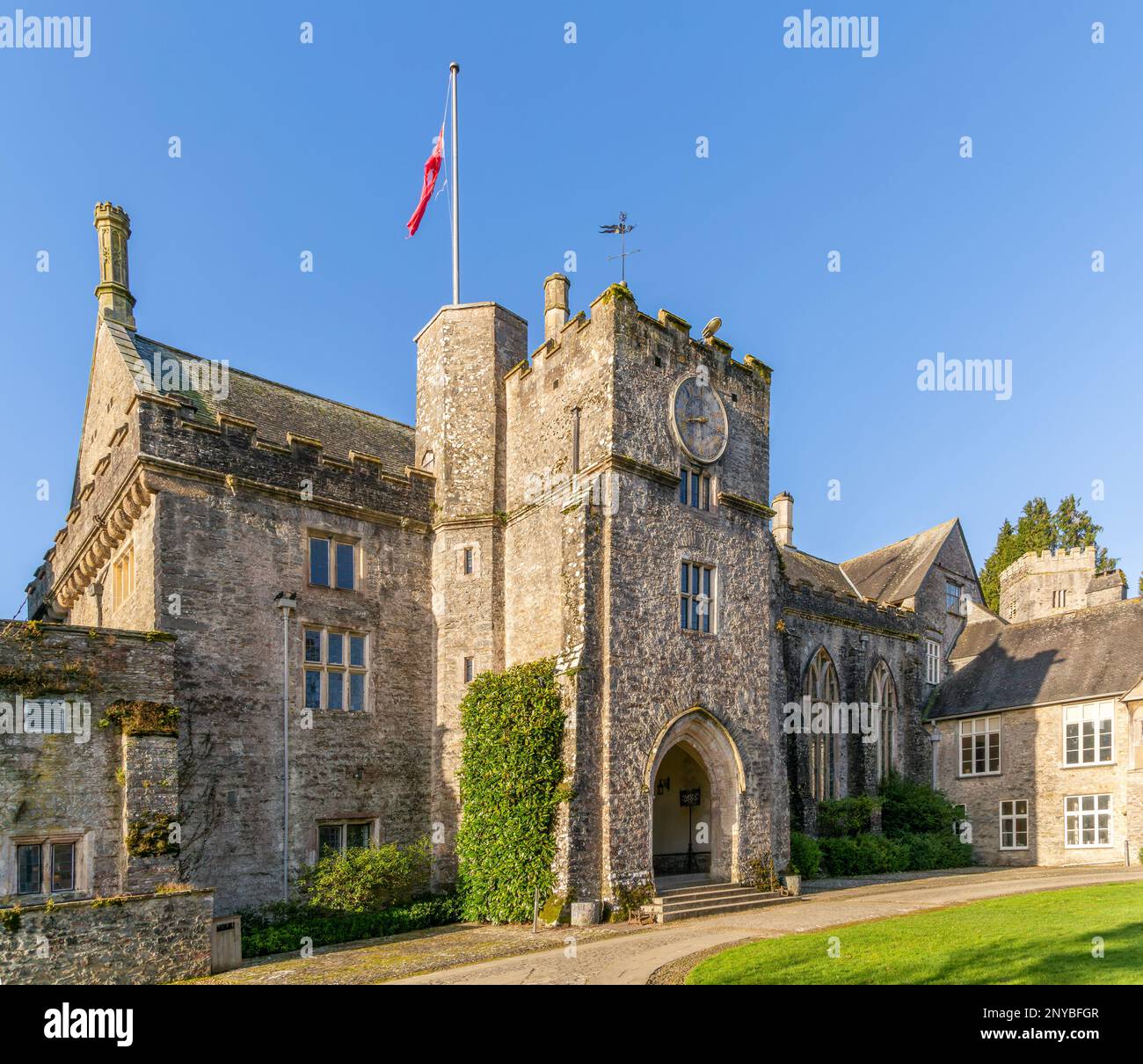 Historic medieval buildings of the Great Hall, Dartington Hall estate ...
