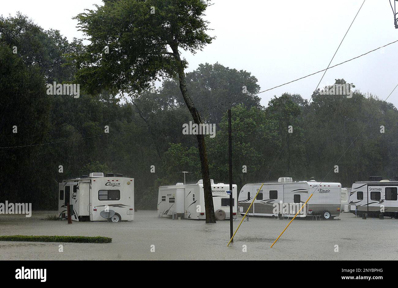 An RV park off of U.S. 69 in Beaumont is flooded as heavy rains blanket ...