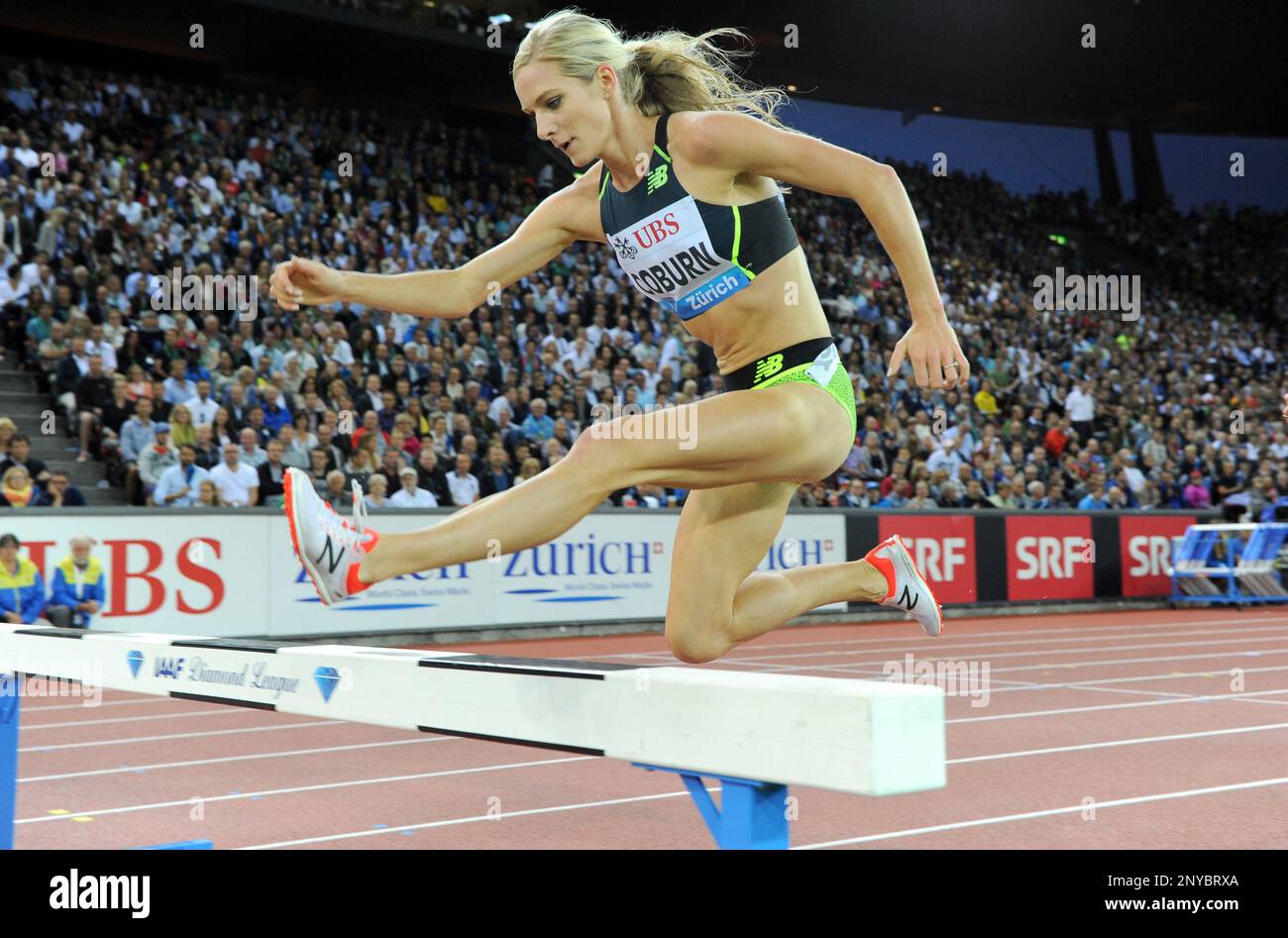 Emma Coburn (USA) places fourth in the women's steeplechase in 9:14.81 ...