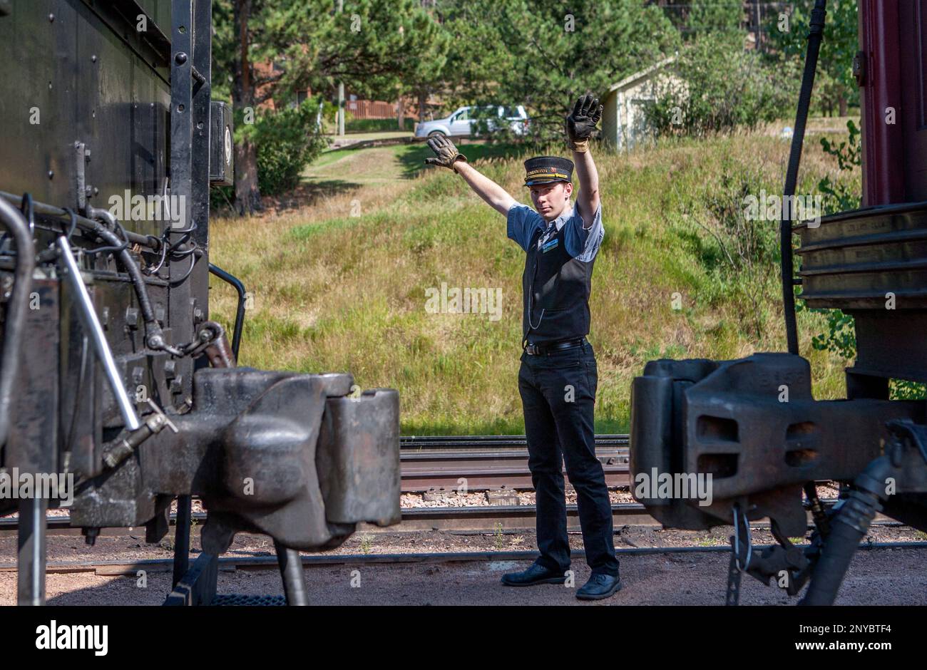 In this Aug. 16, 2017, photo, Brian Roberts, a conductor for the 1880 ...