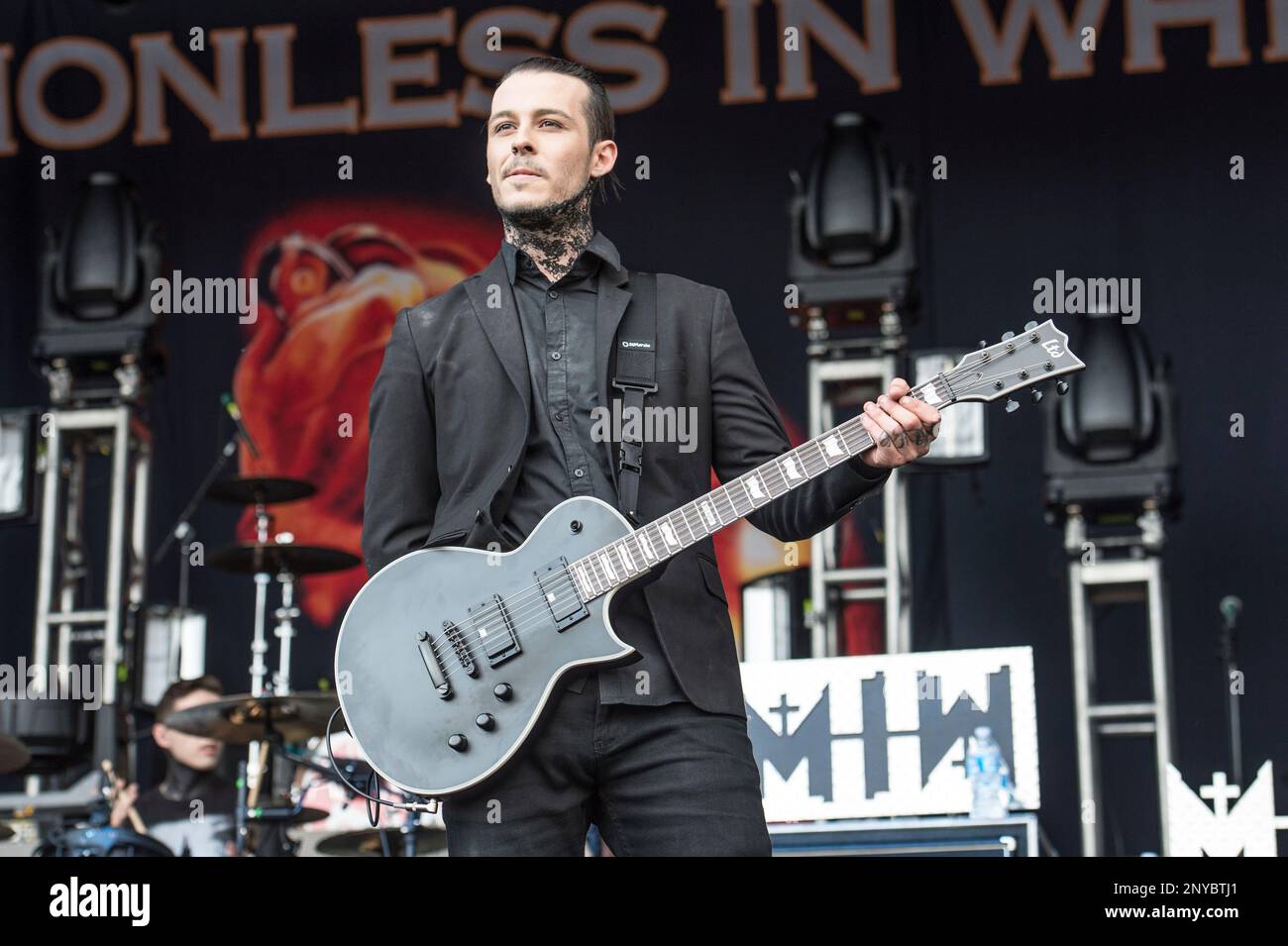 Ryan Sitkowski of Motionless In White performs during the Rock On The ...