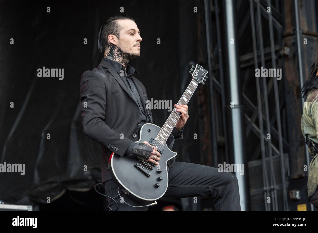 Ryan Sitkowski of Motionless In White performs during the Rock On The ...