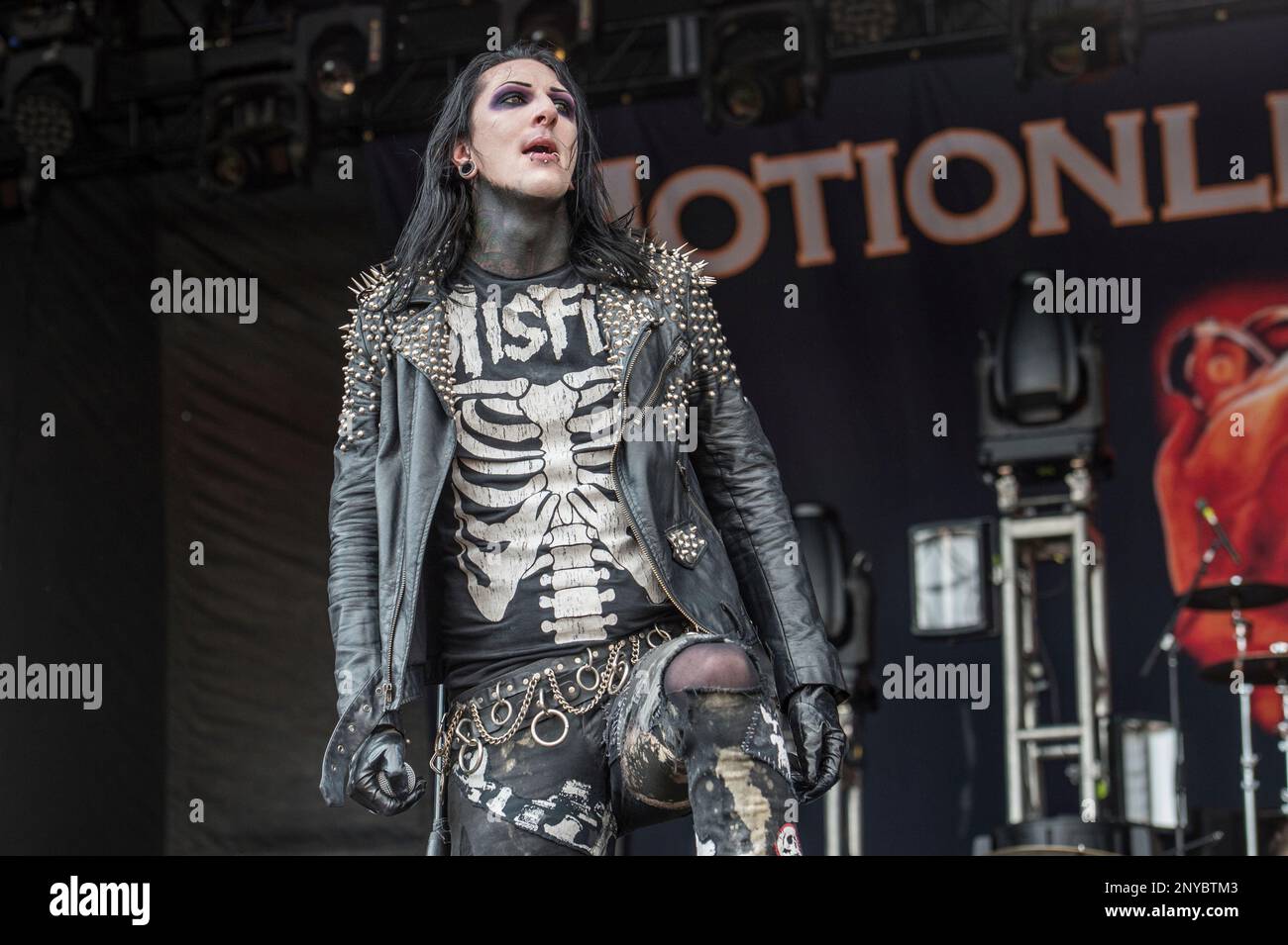 Chris Cerulli of Motionless In White performs during the Rock On The ...