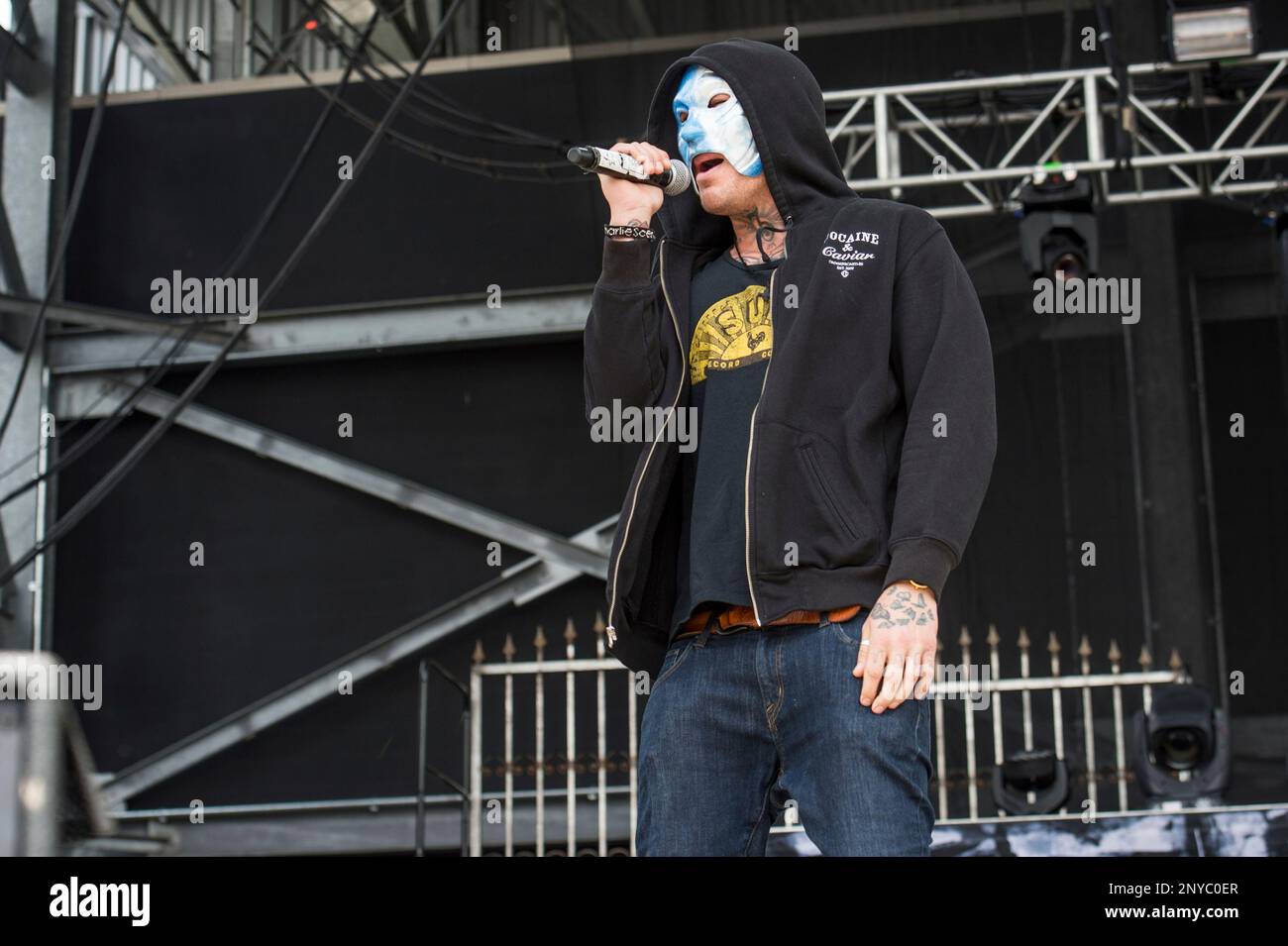 Johnny 3 Tears of Hollywood Undead performs during the Rock On The ...