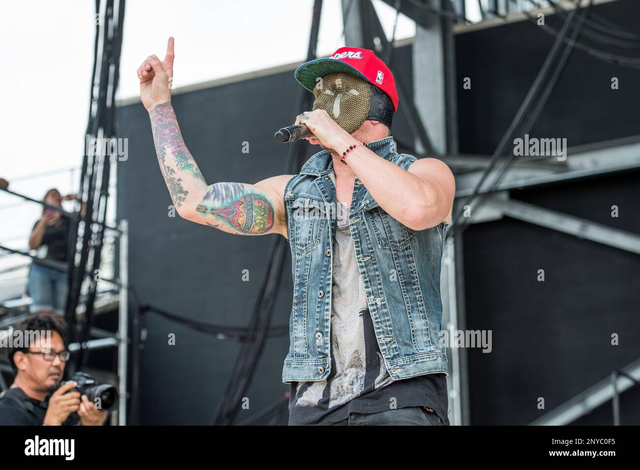 Daniel Murillo of Hollywood Undead performs during the Rock On The ...