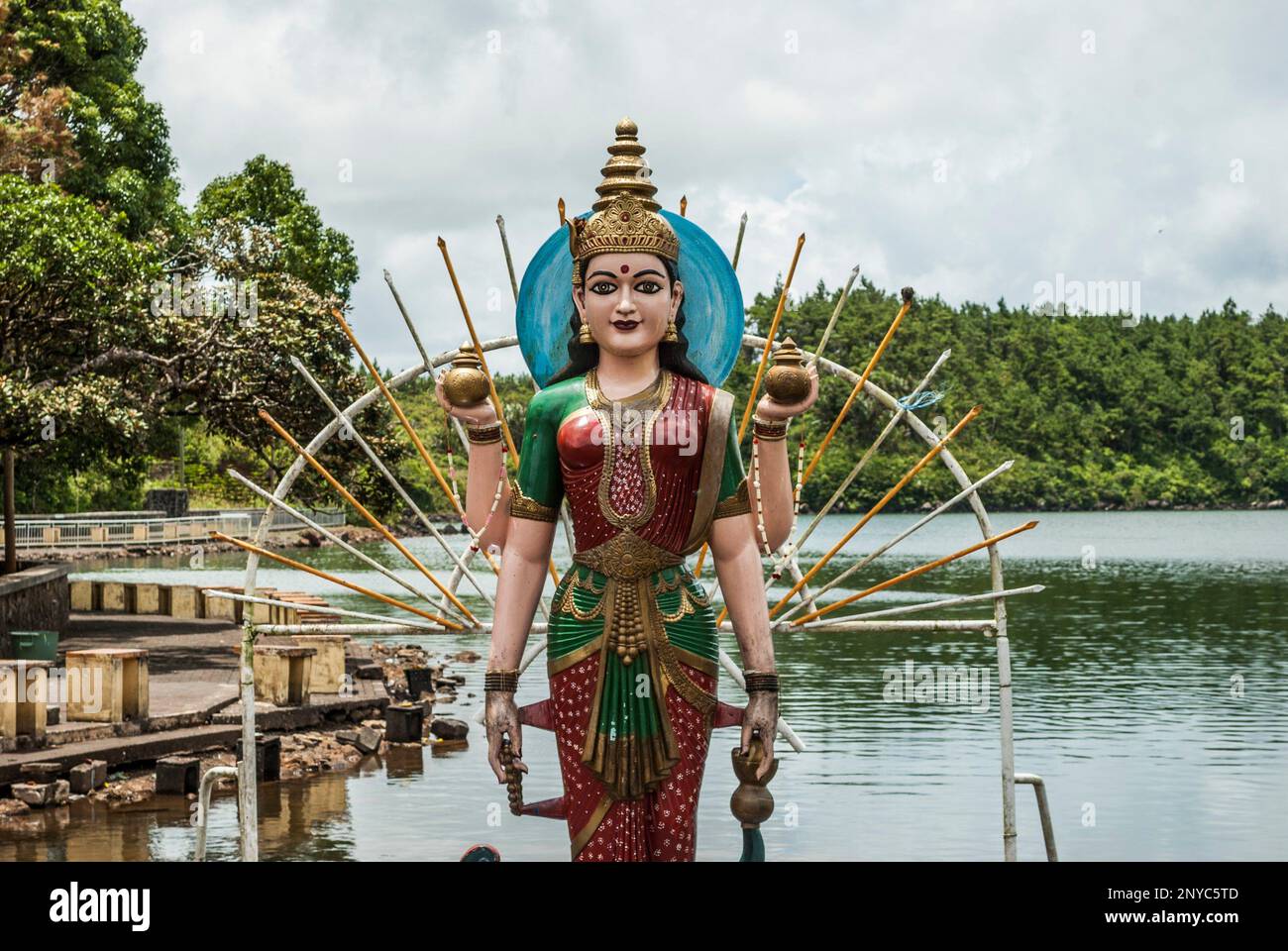 Durga Statue. Shiva Temple, Grand Bassin (Ganga Talao) Savanne District ...