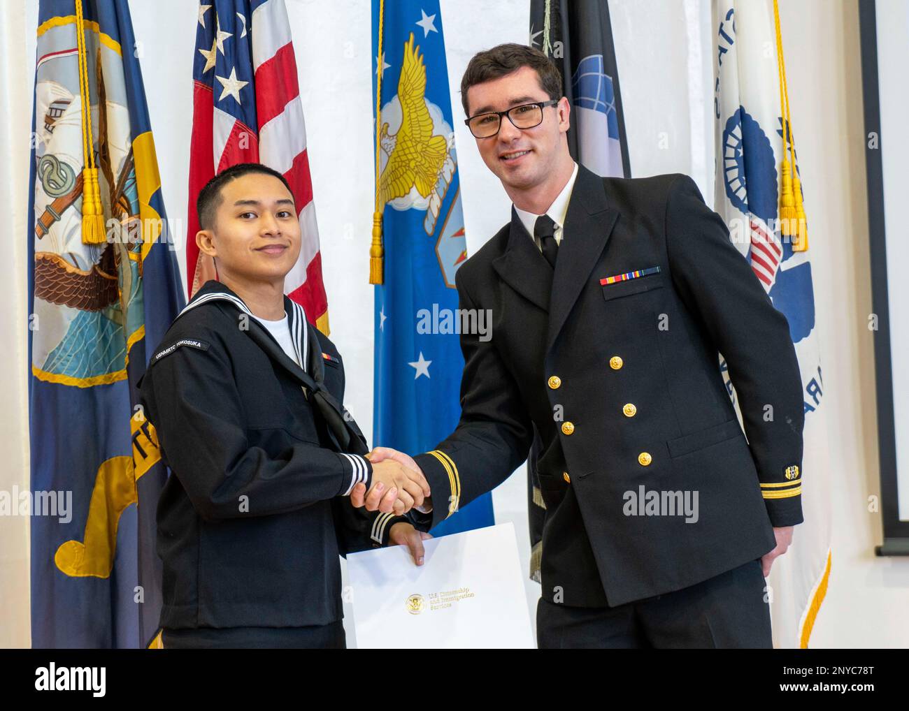 YOKOSUKA, Japan (Jan. 30, 2023) — Hospitalman Cyzar Dioso receives a ...