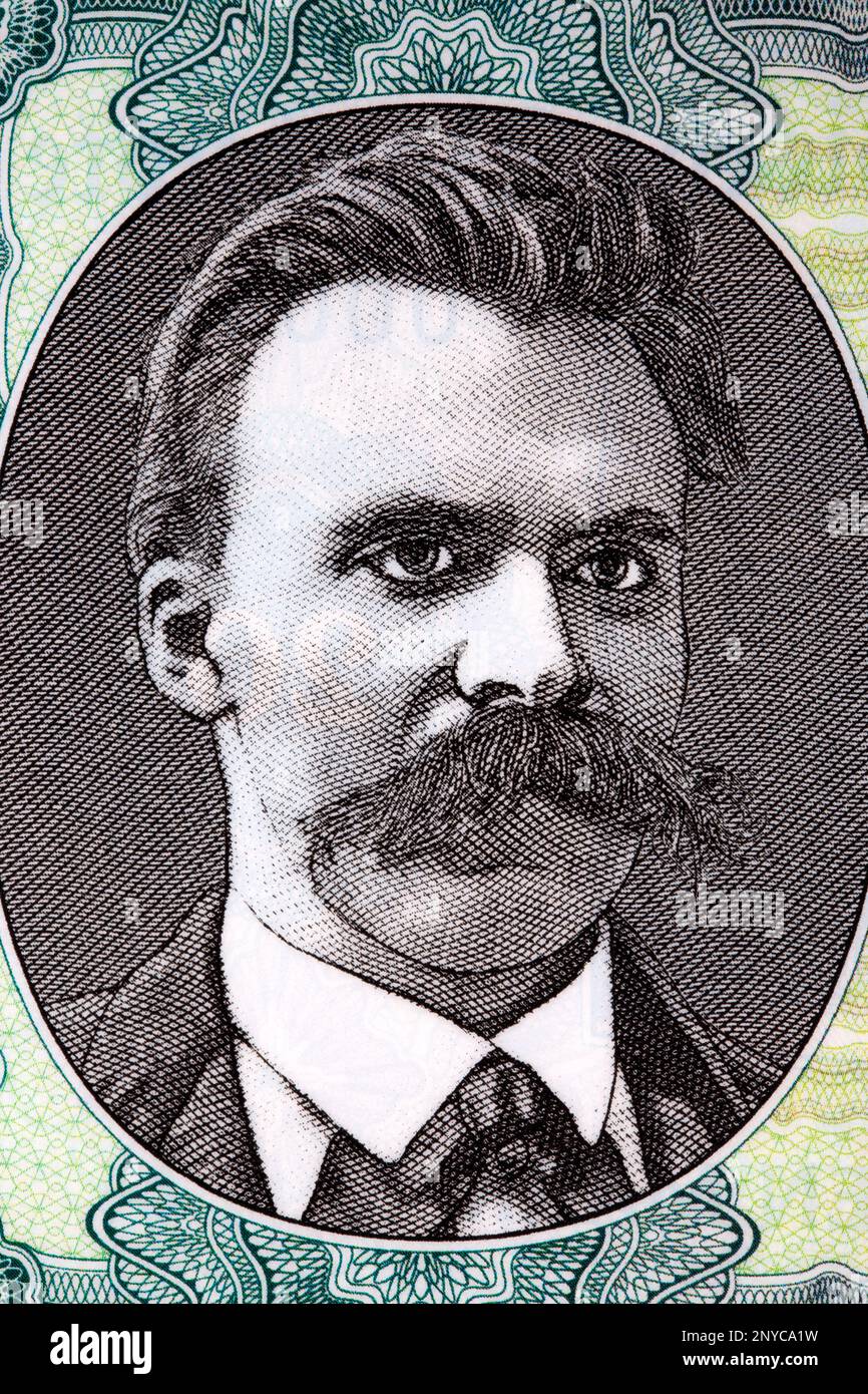 Friedrich Wilhelm Nietzsche a portrait from German money Stock Photo ...