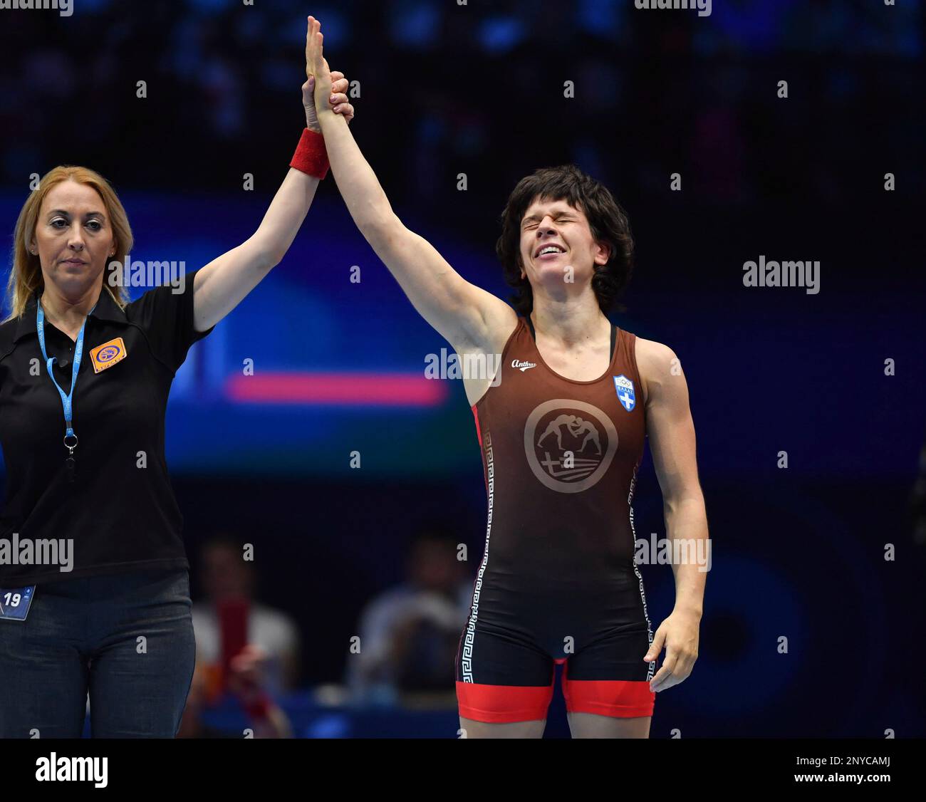Maria Prevolaraki of Greece celebrates after winning Estera Dobre of ...