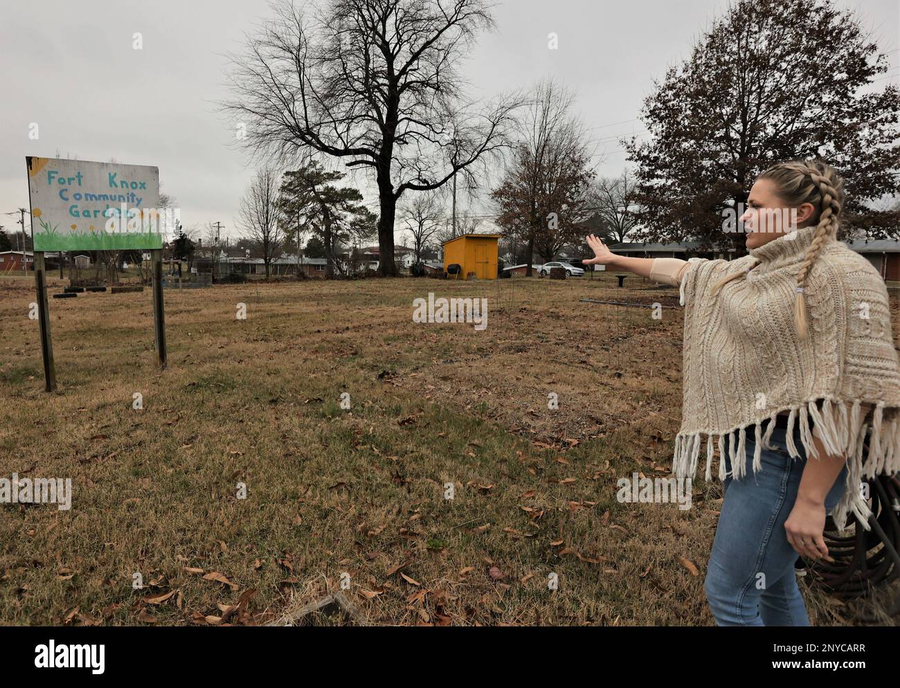 Fort Knox Community Garden coordinator Alisyn Kandybowicz explains her ...
