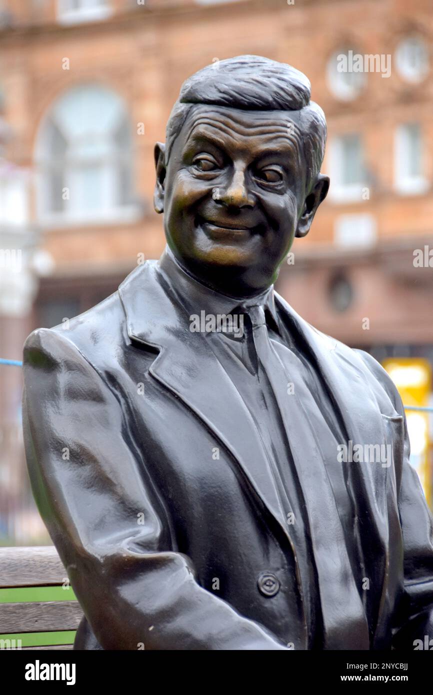 A Statue in Leicester Square, London depicting Mr. Bean the comic ... A Statue in Leicester Square, London depicting Mr. Bean the comic ...