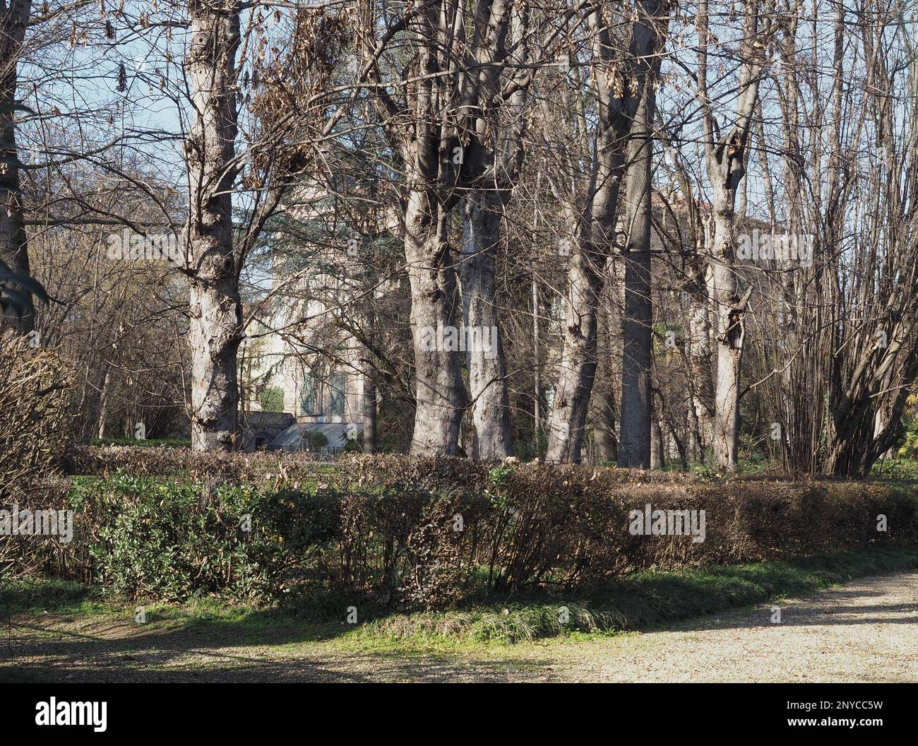 COLLEGNO, ITALY - CIRCA JANUARY 2023: Castello Provana castle and park ...