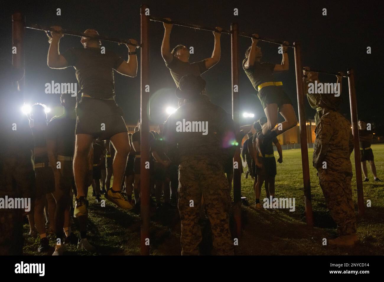 U.S. Marines with 3d Marine Division participate in a physical fitness ...