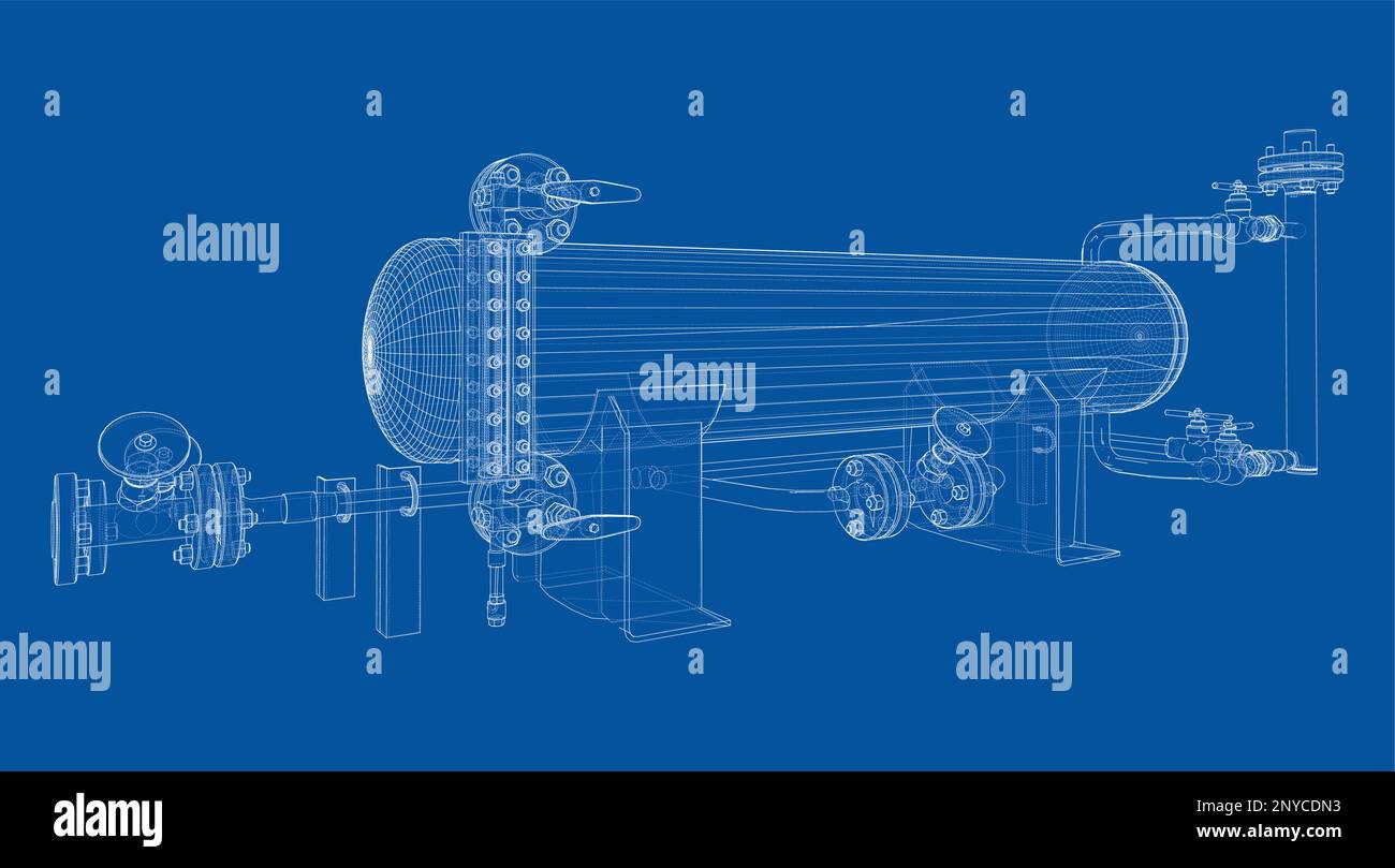 Industrial tank with valves. Vector Stock Vector Image & Art - Alamy