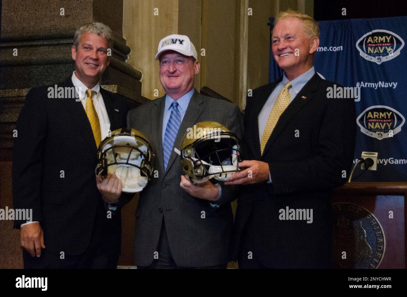 Chet Gladchuk, Navy athletic director, Philadelphia Mayor Jim Kenney ...
