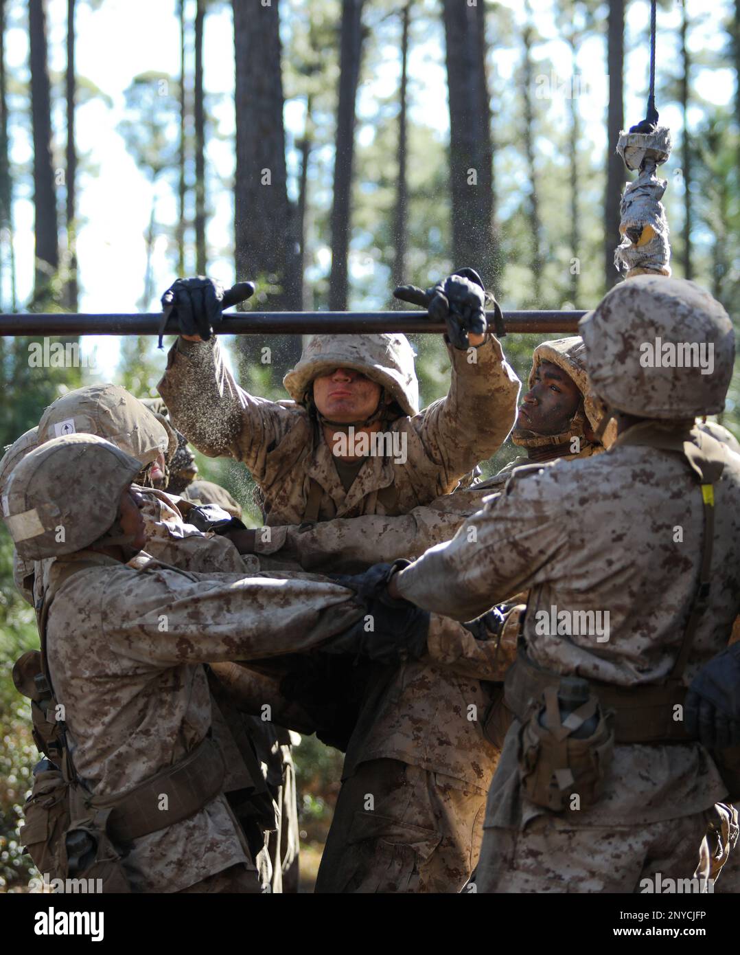 Recruits with Kilo Company, 3rd Recruit Training Battalion, conduct the ...