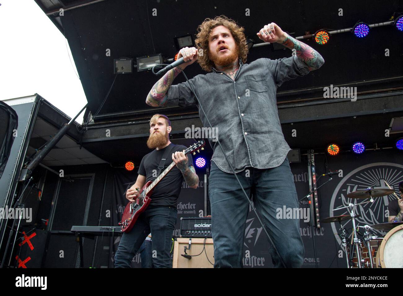 Mike Hranica of The Devil Wears Prada performs during the Rock On The ...