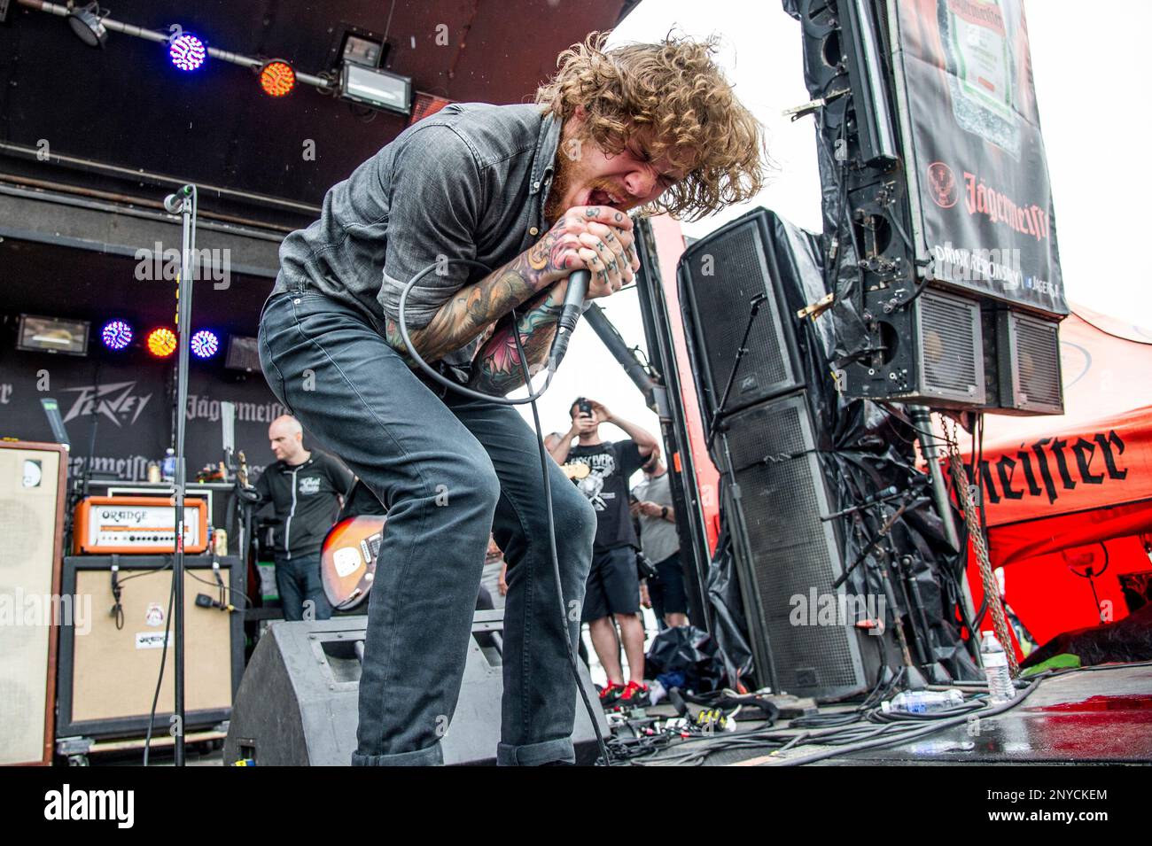 Mike Hranica of The Devil Wears Prada performs during the Rock On The ...