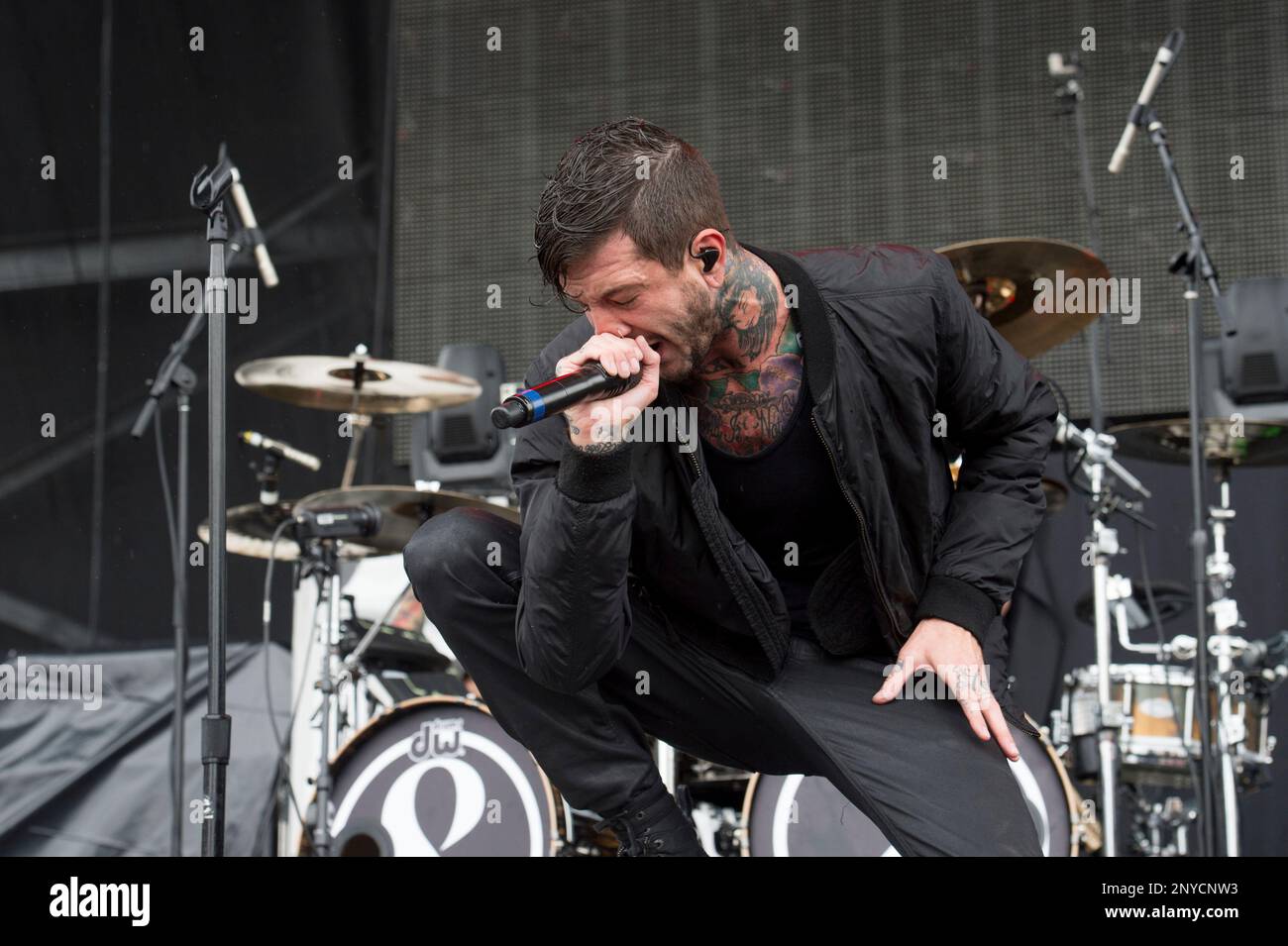 Austin Carlile of Of Mice & Men performs during the Rock On The Range ...