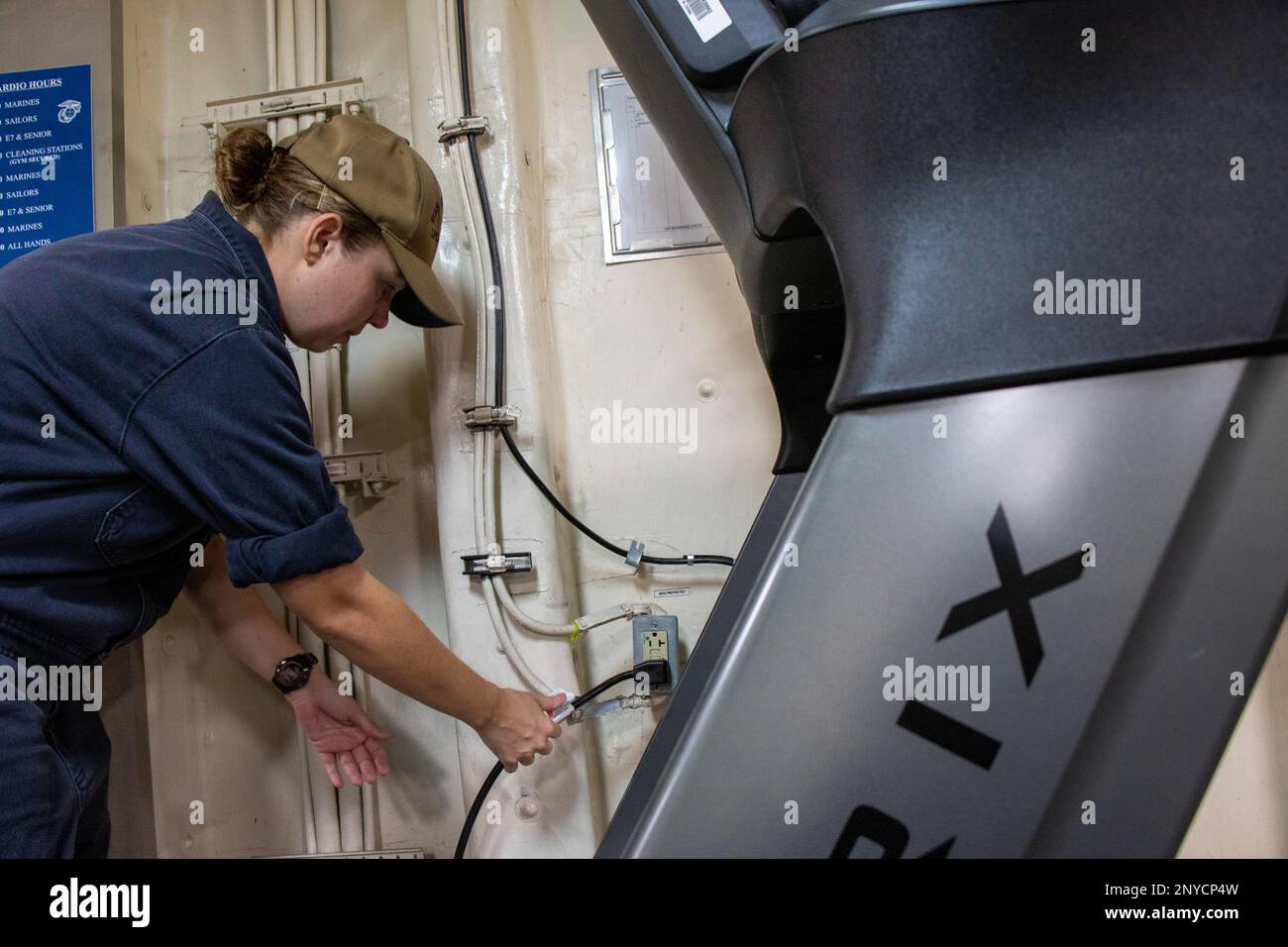 SINGAPORE (Feb. 22, 2023) – Ensign Heather Bahrman verifies the ...