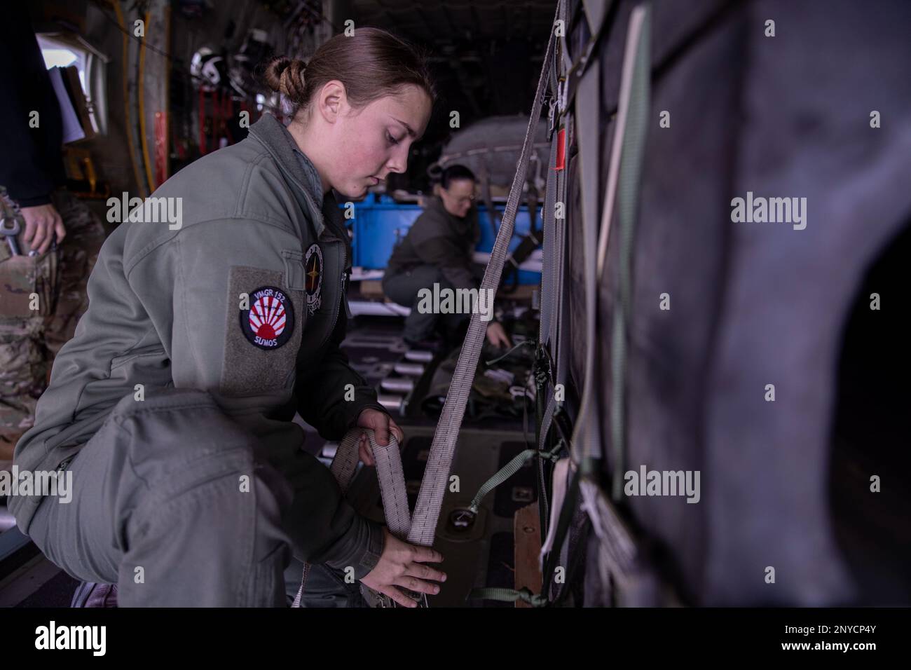 U.S. Marine Corps Cpl. Cassidy Branen, a loadmaster with Marine Aerial ...