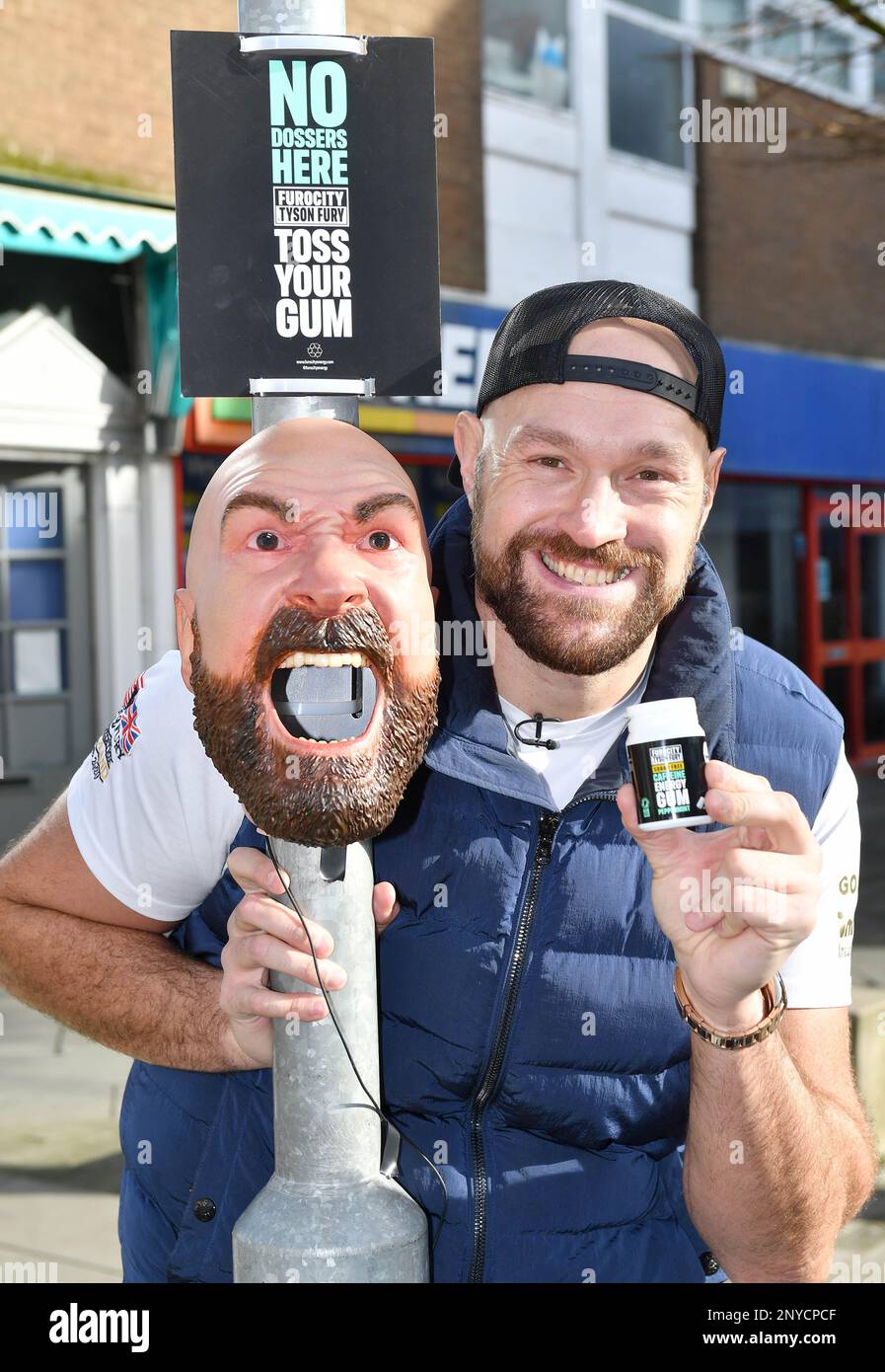 EDITORIAL USE ONLY Tyson fury unveils the 'Trash Talking Bin' to ...