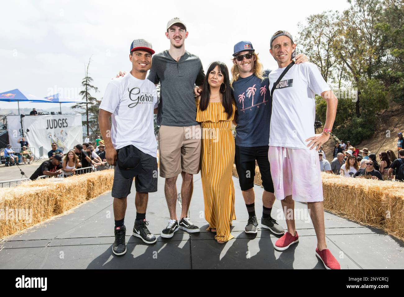 The event judges (l-r; Mikey Garcia, Alex Caruso, Patty Rodriguez, Mike ...