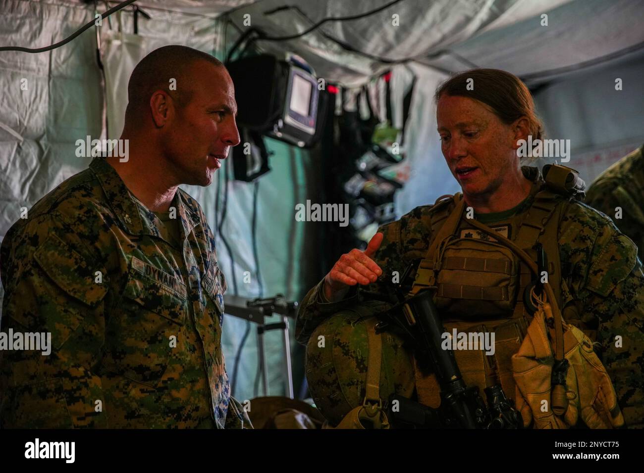 U.S. Marine Col. Sean Dynan, left, commanding officer of the 15th ...