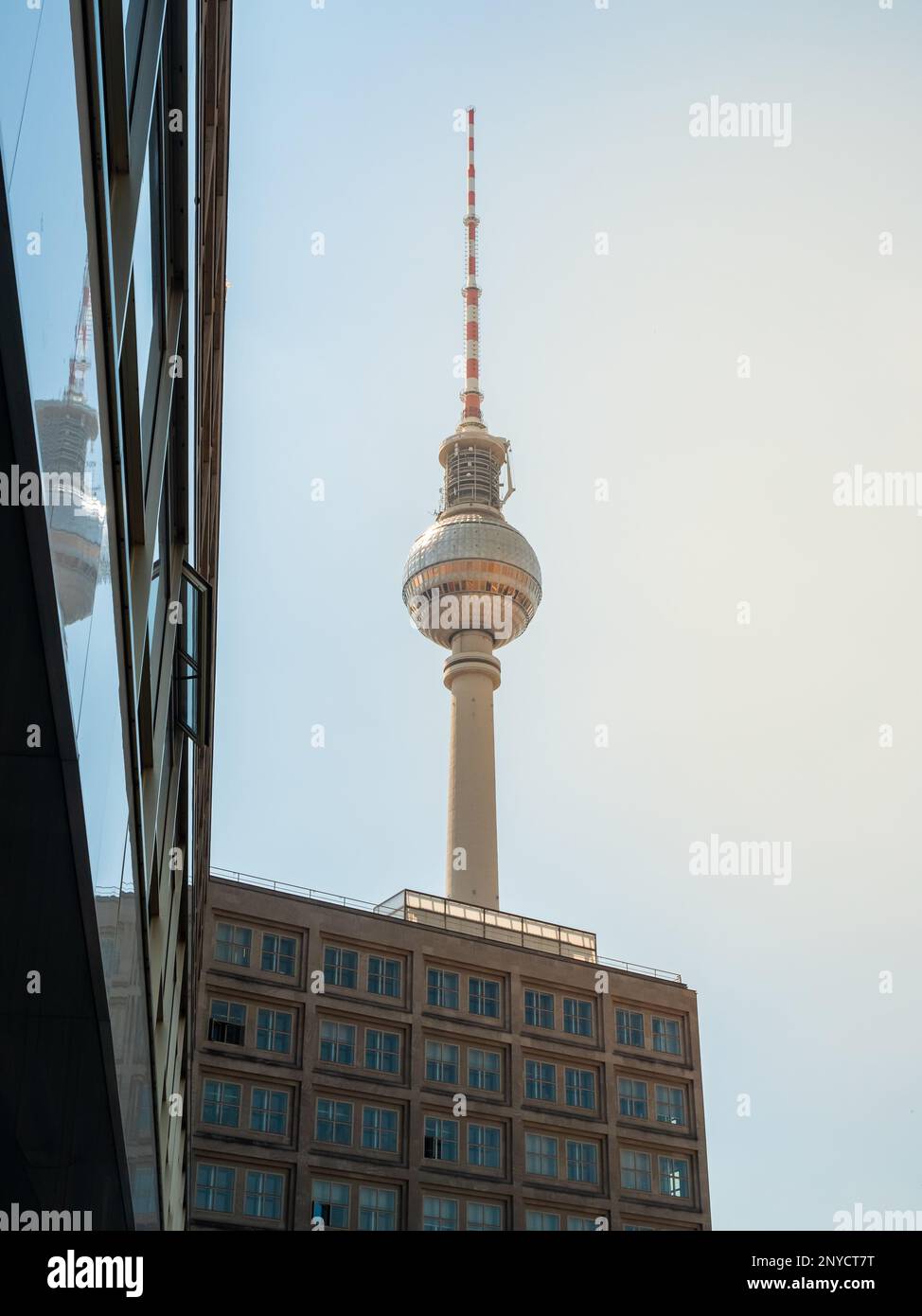 Famous Berlin Television Tower, observation Tower with office building ...
