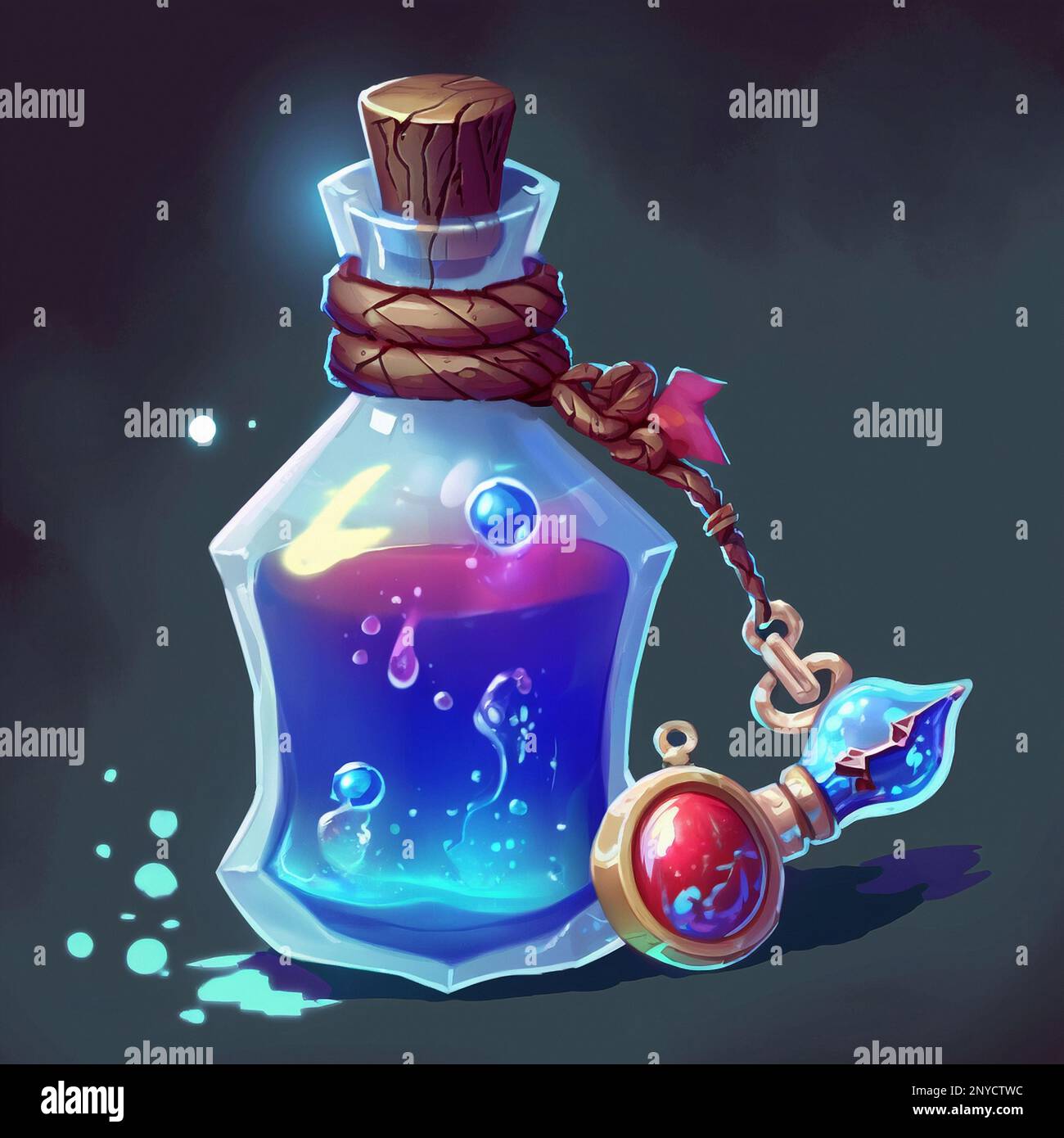Flask with magic potion Stock Photo - Alamy