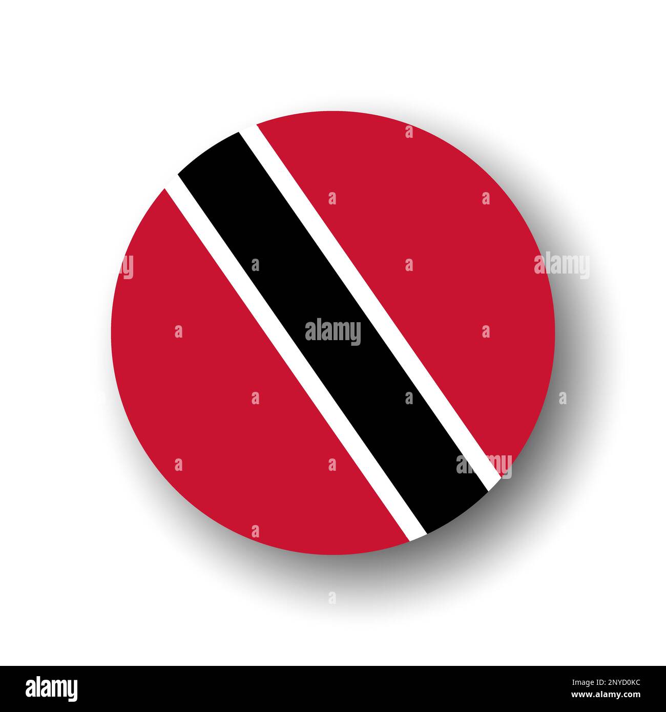 Trinidad and Tobago flag - flat vector circle icon or badge with dropped shadow Stock Vector ...