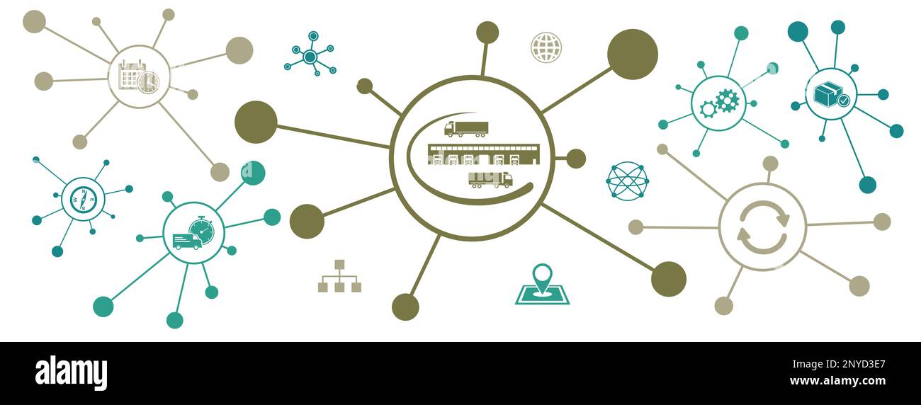 Concept of logistics with connected icons Stock Photo - Alamy