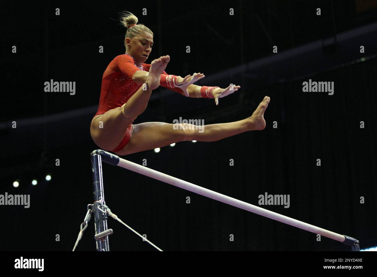 August 18, 2017: Gymnast Ashton Locklear on the first day of the senior ...