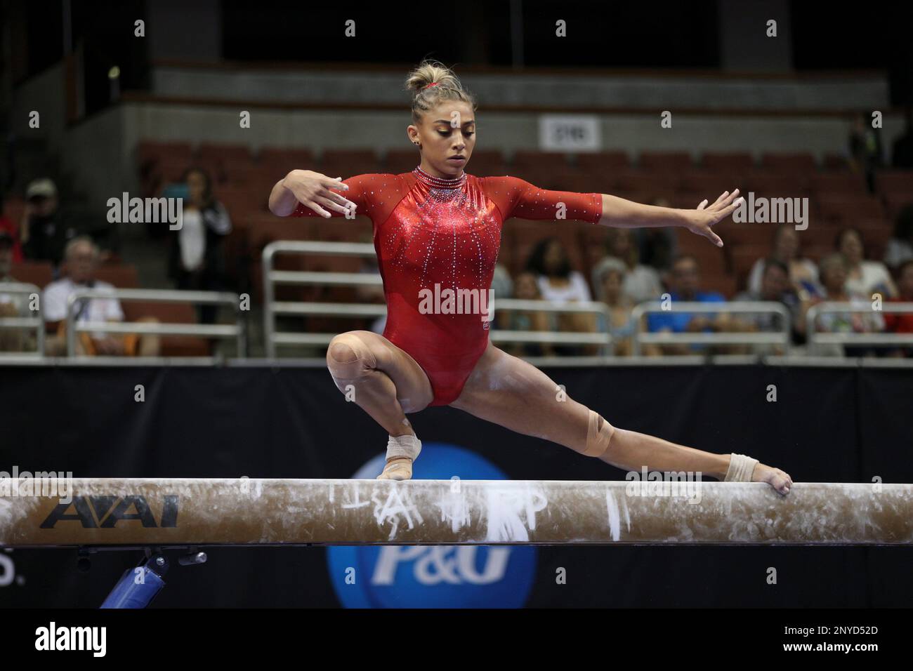 August 18, 2017: Gymnast Ashton Locklear on the first day of the senior ...