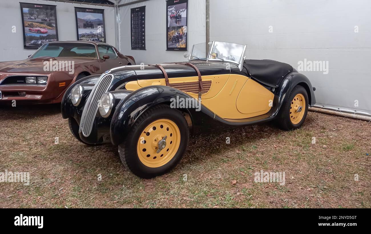 San Isidro, Argentina - Oct 7, 2022: Old black sport 1930s BMW 328 ...