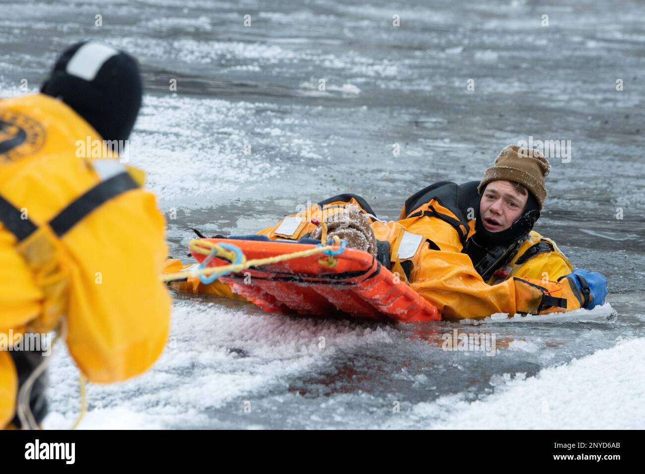 U.S. Air Force fire protection specialists assigned to the 673d Civil ...