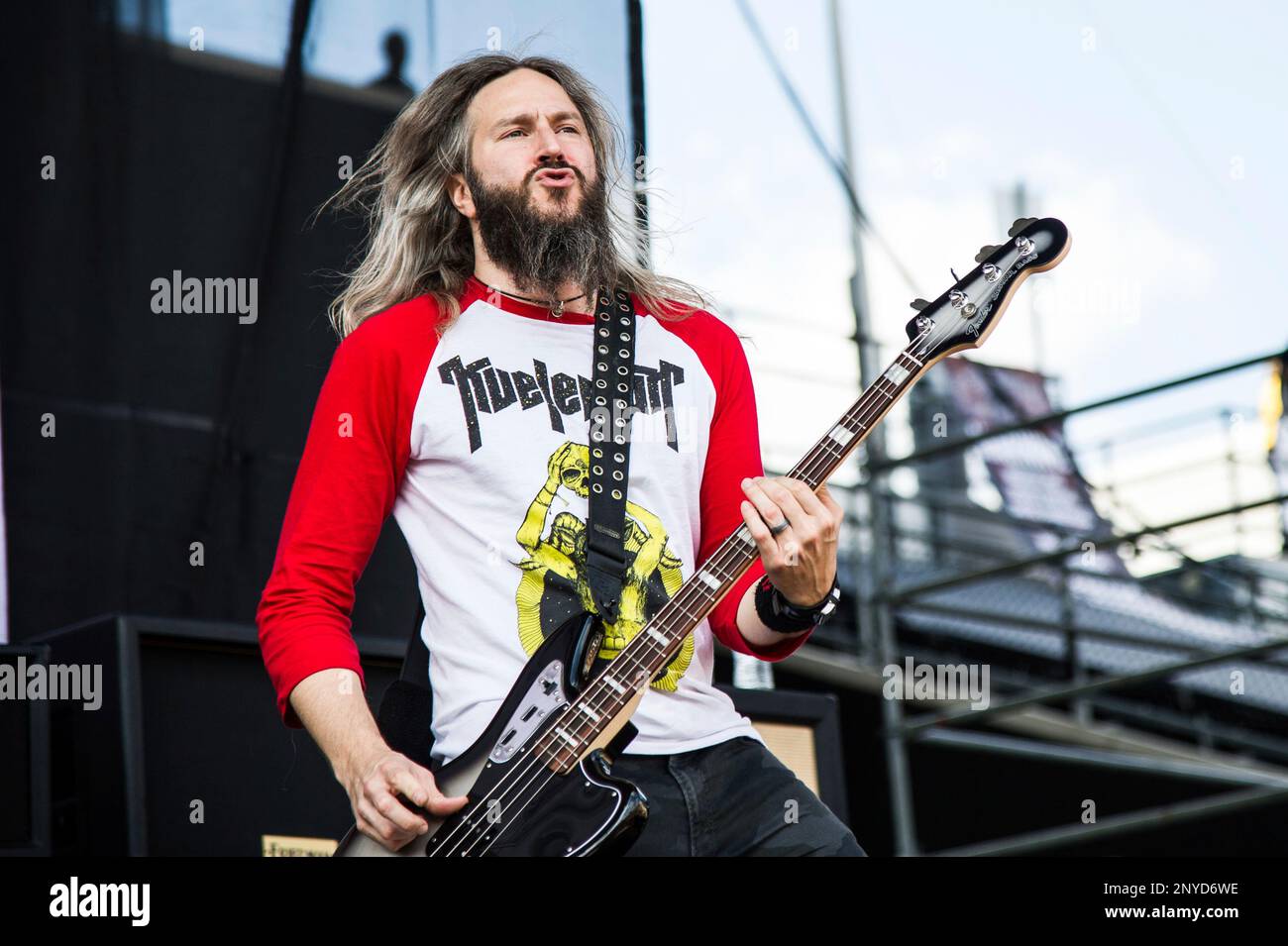 Troy Sanders of Mastodon performs during the Rock on the Range festival ...