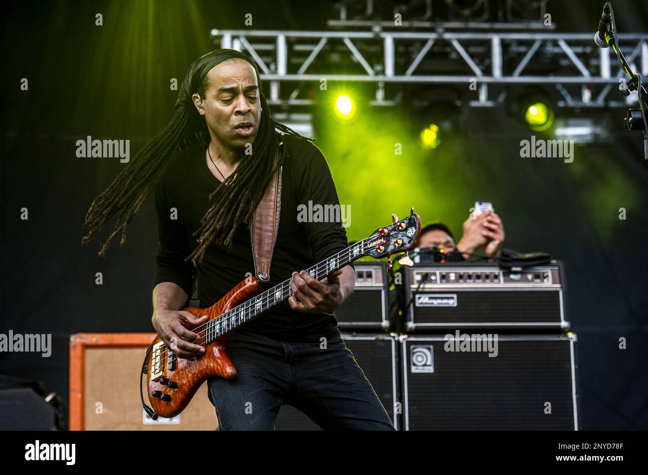 Doug Wimbish of Living Colour performs during the Rock on the Range ...