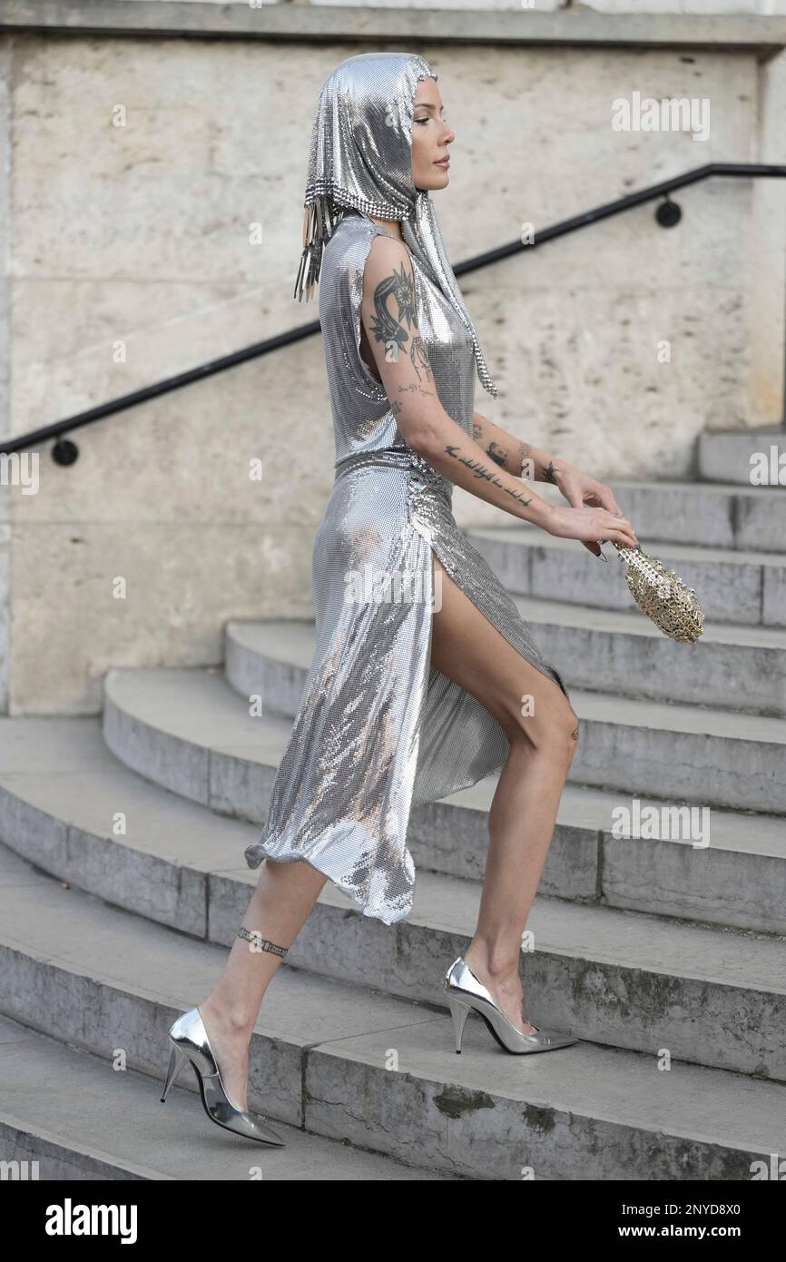 Halsey poses for photographers upon arrival at the Paco Rabanne Fall ...
