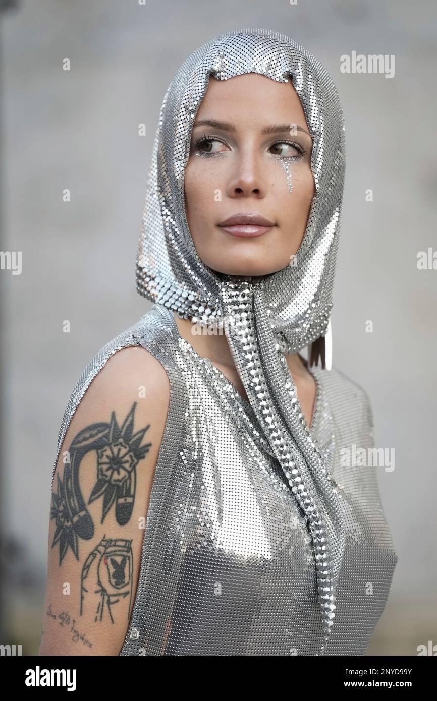 Halsey poses for photographers upon arrival at the Paco Rabanne Fall ...
